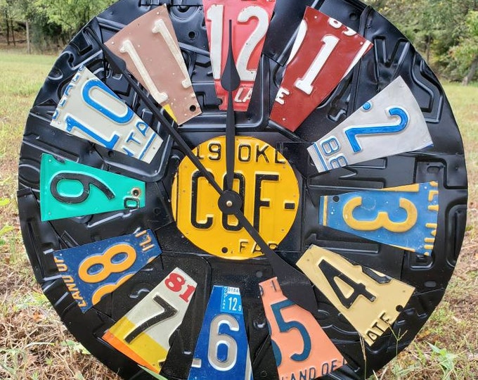 Vintage License Plate Clock - Etsy