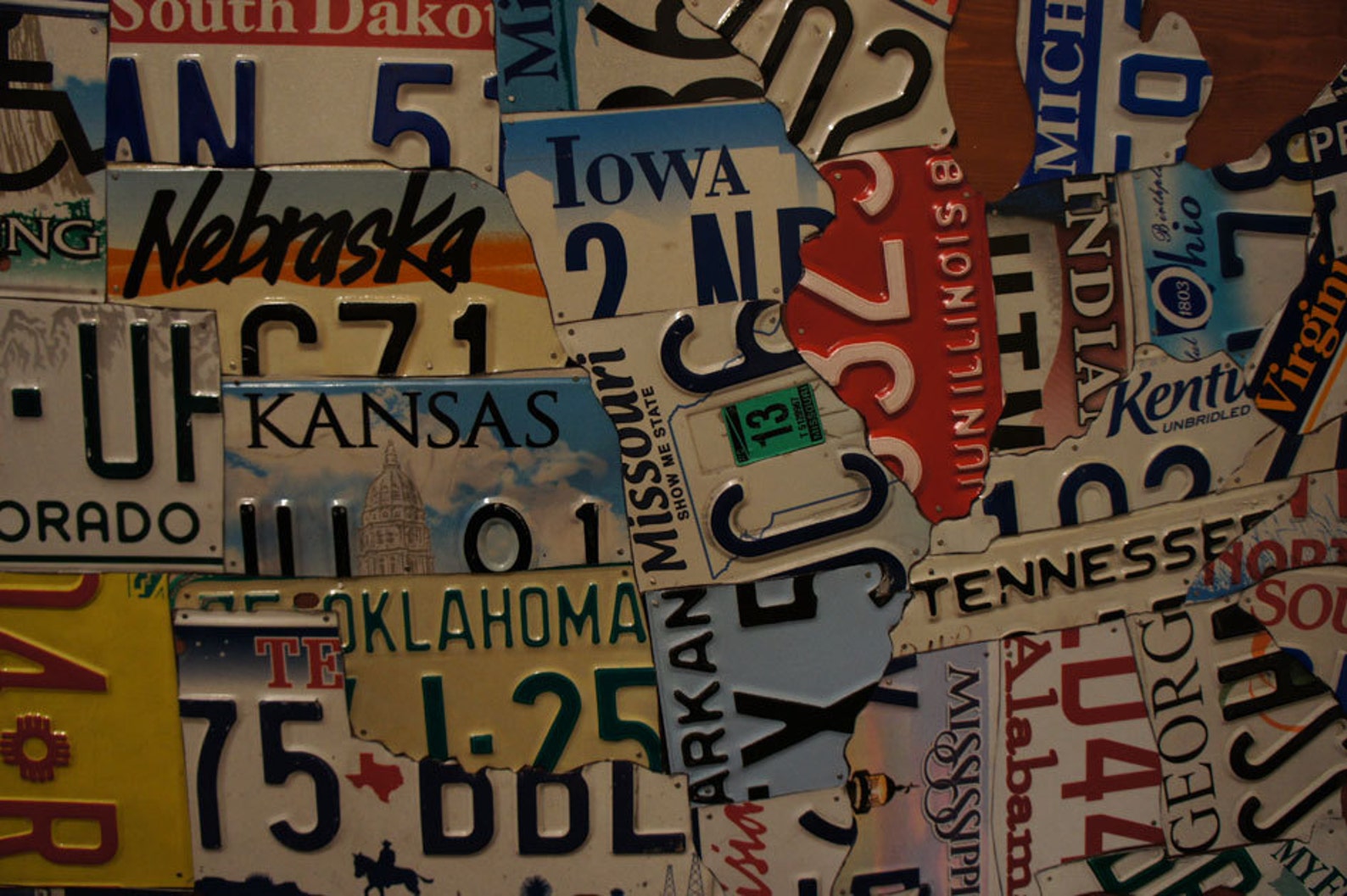 License Plate Map, Authentic USA Plates (new Large Size) - Etsy