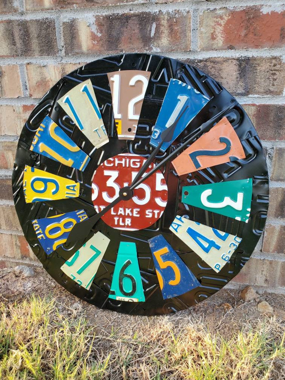 Vintage License Plate Clock | Etsy