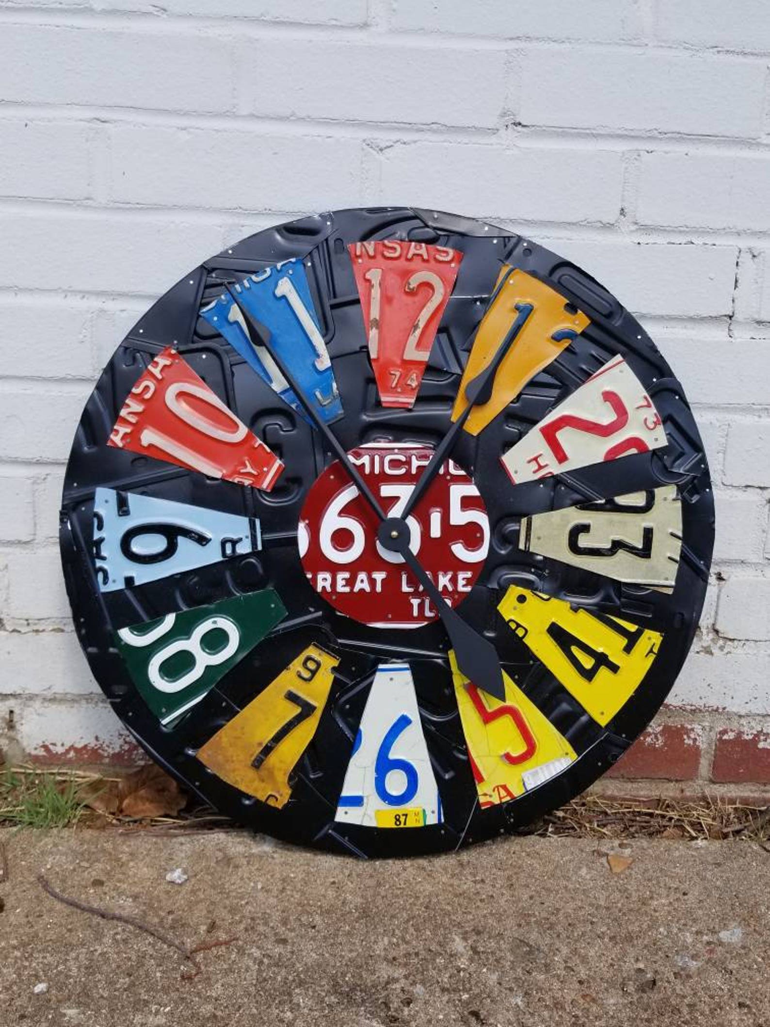 Vintage License Plate Clock | Etsy