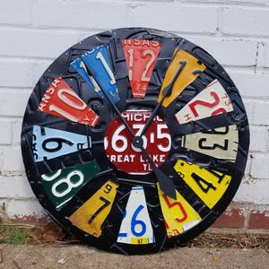 Vintage License Plate Clock - Etsy