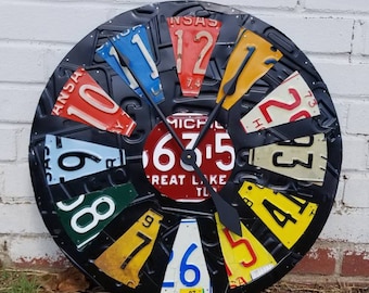 Vintage License Plate Clock - Etsy