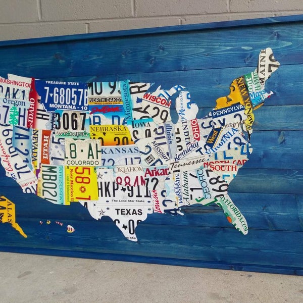 License Plate Map - Etsy