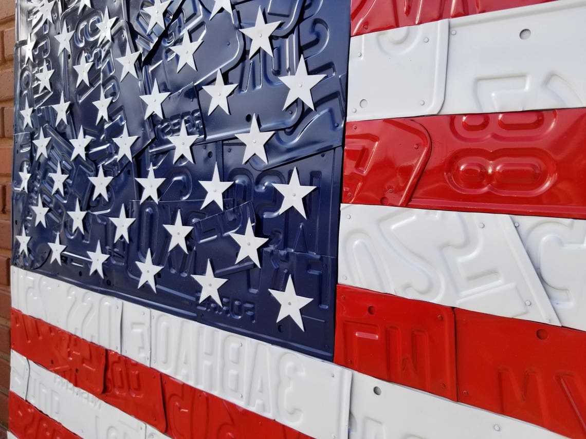 United States Flag Handcrafted From US License Plates - Etsy