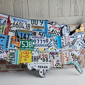License Plate Map, Authentic USA Plates (new Large Size) - Etsy