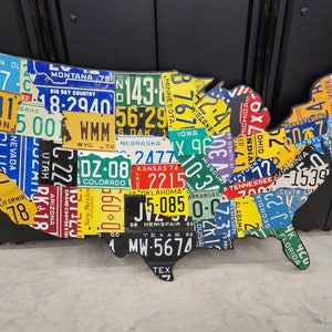 License Plate Map, Authentic USA Plates (new Extra Large Size With ...