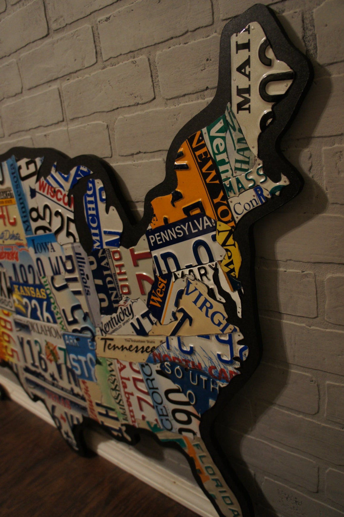 License Plate Map, Authentic USA Plates (new Large Size) - Etsy