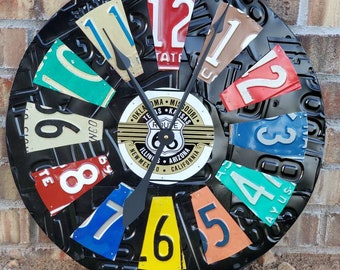 Vintage License Plate Clock - Etsy