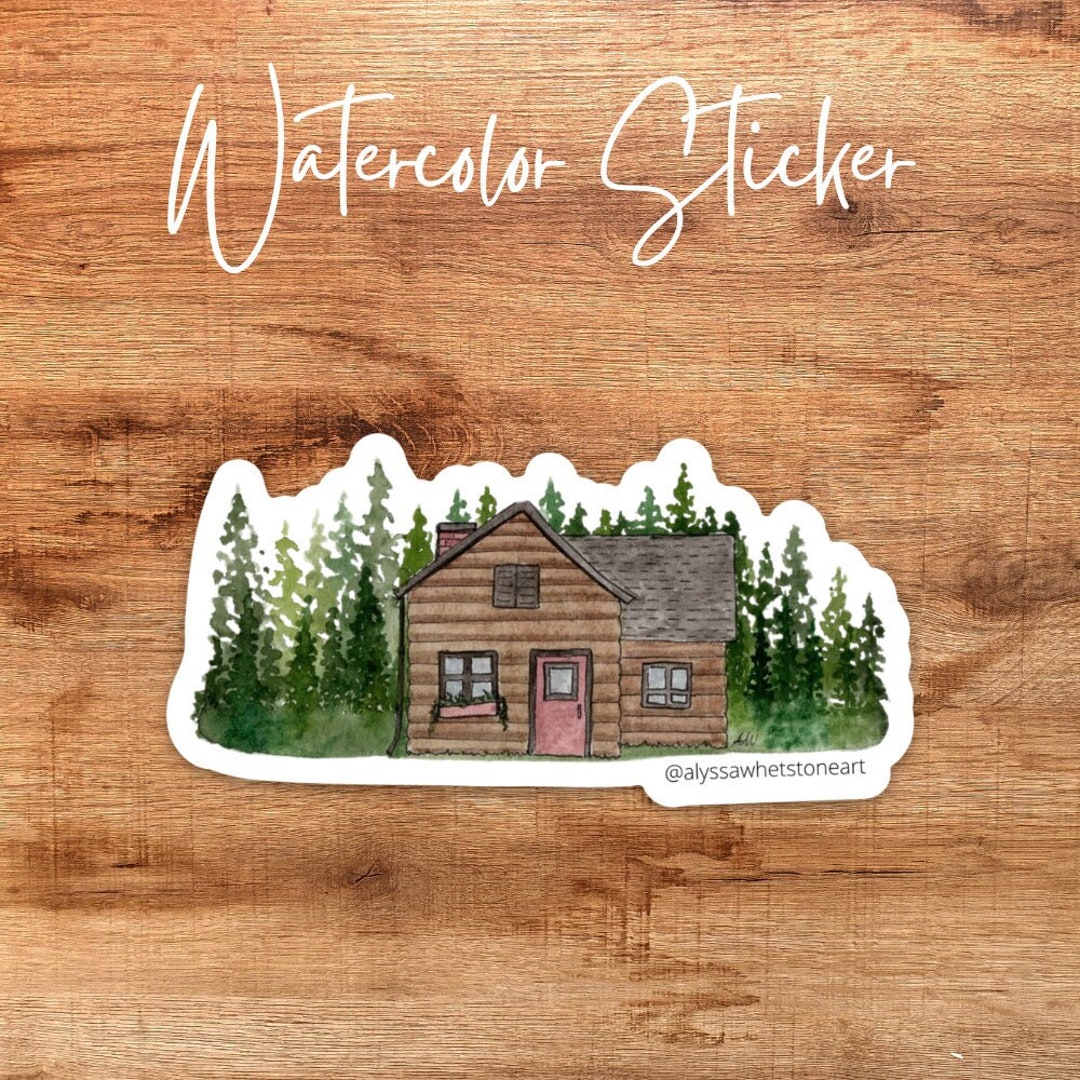 Cabin in the Woods Sticker - Waterproof Sticker - Nature Vinyl Decal ...
