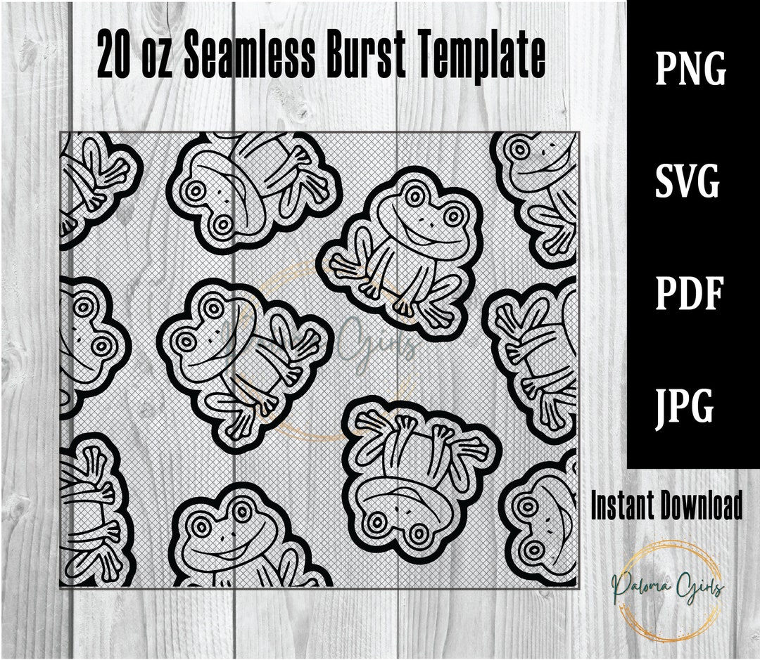 Frog Toad Lake Burst Tumbler Template Seamless, Straight Burst SVG ...