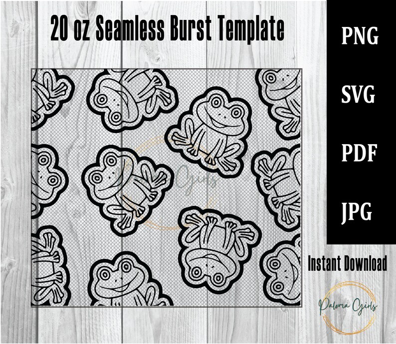 Frog Toad Lake Burst Tumbler Template Seamless, Straight Burst SVG ...