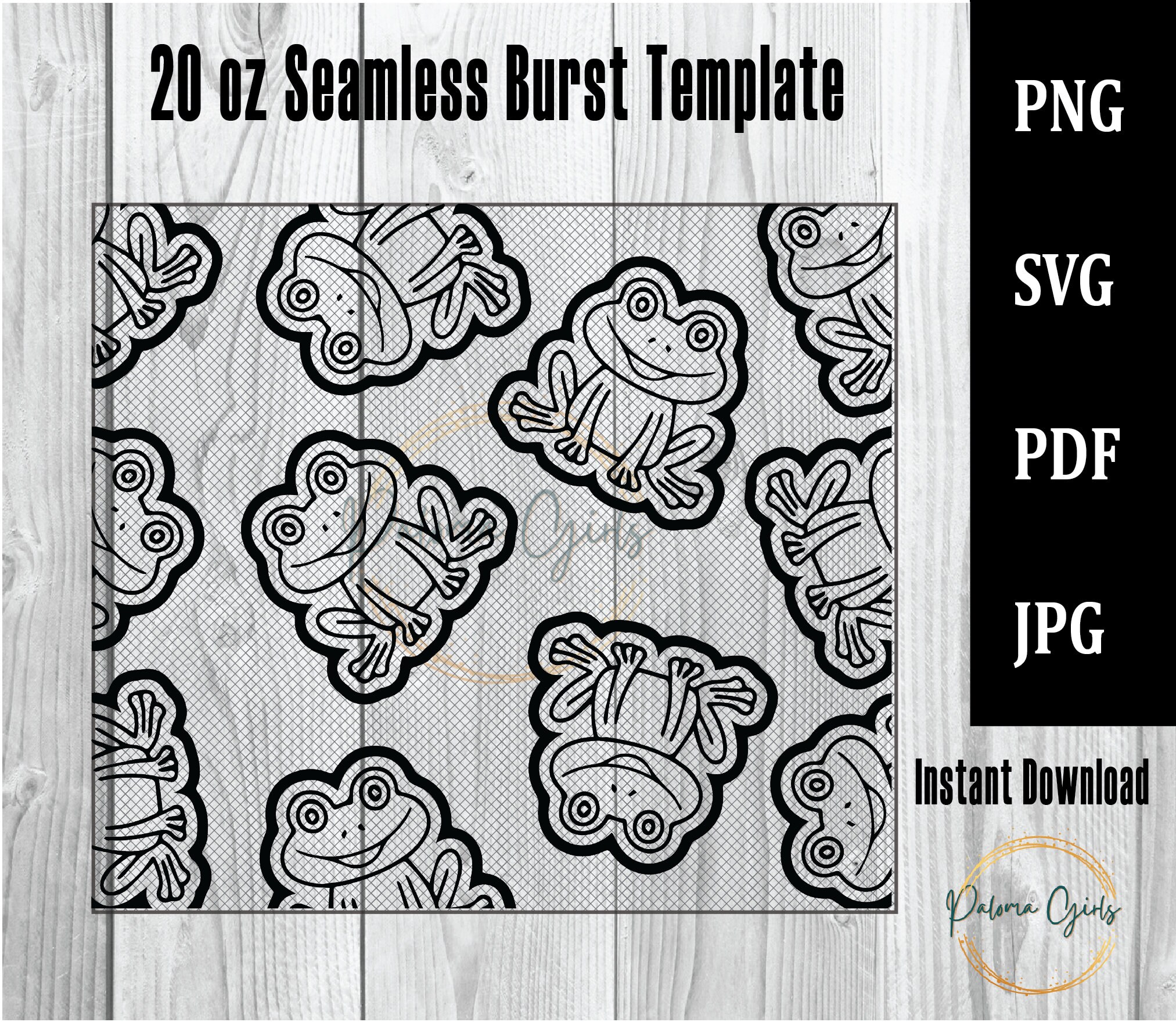Frog Toad Lake Burst Tumbler Template Seamless, Straight Burst SVG ...