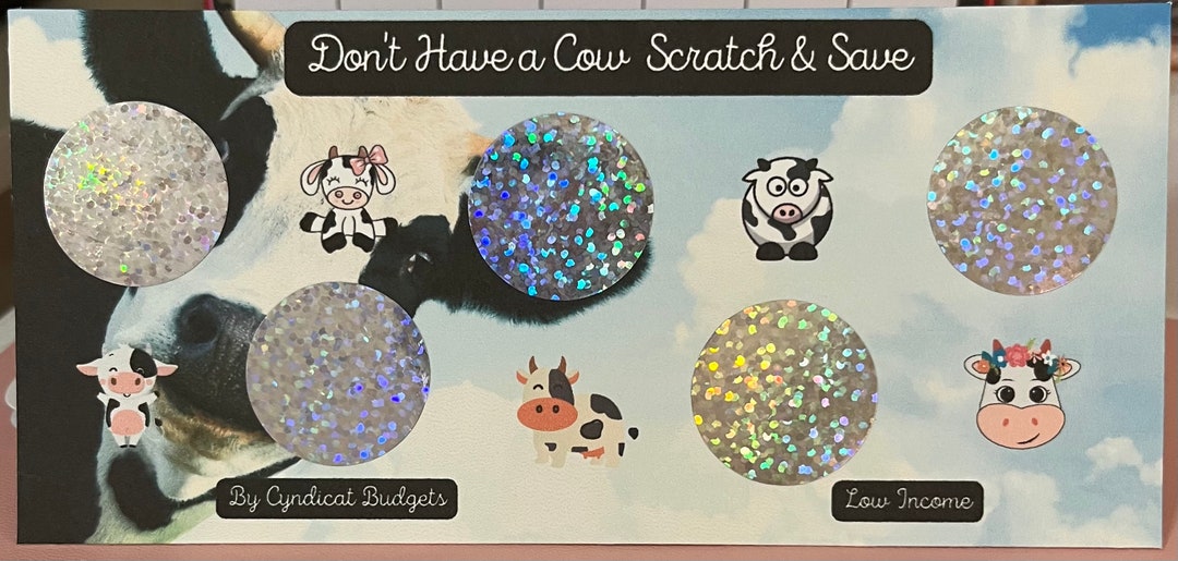Don't Have a Cow Scratch and Save Card Low Income- Laminated - Etsy
