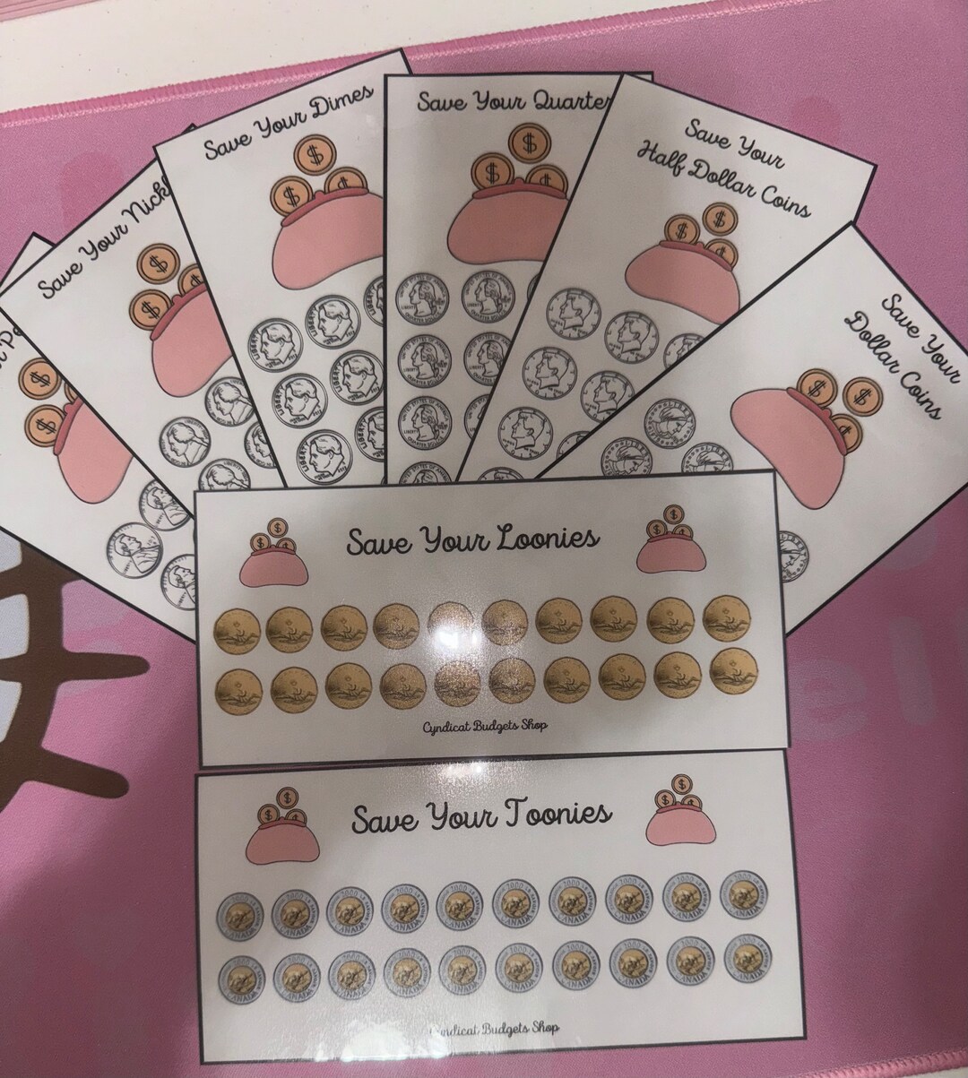 Save Your Coins Laminated Savings Challenge Trackers - Etsy