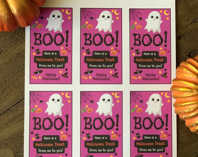 Printable BOO Gift Tags Halloween Gift Tags You've Been Booed Bag Tags ...