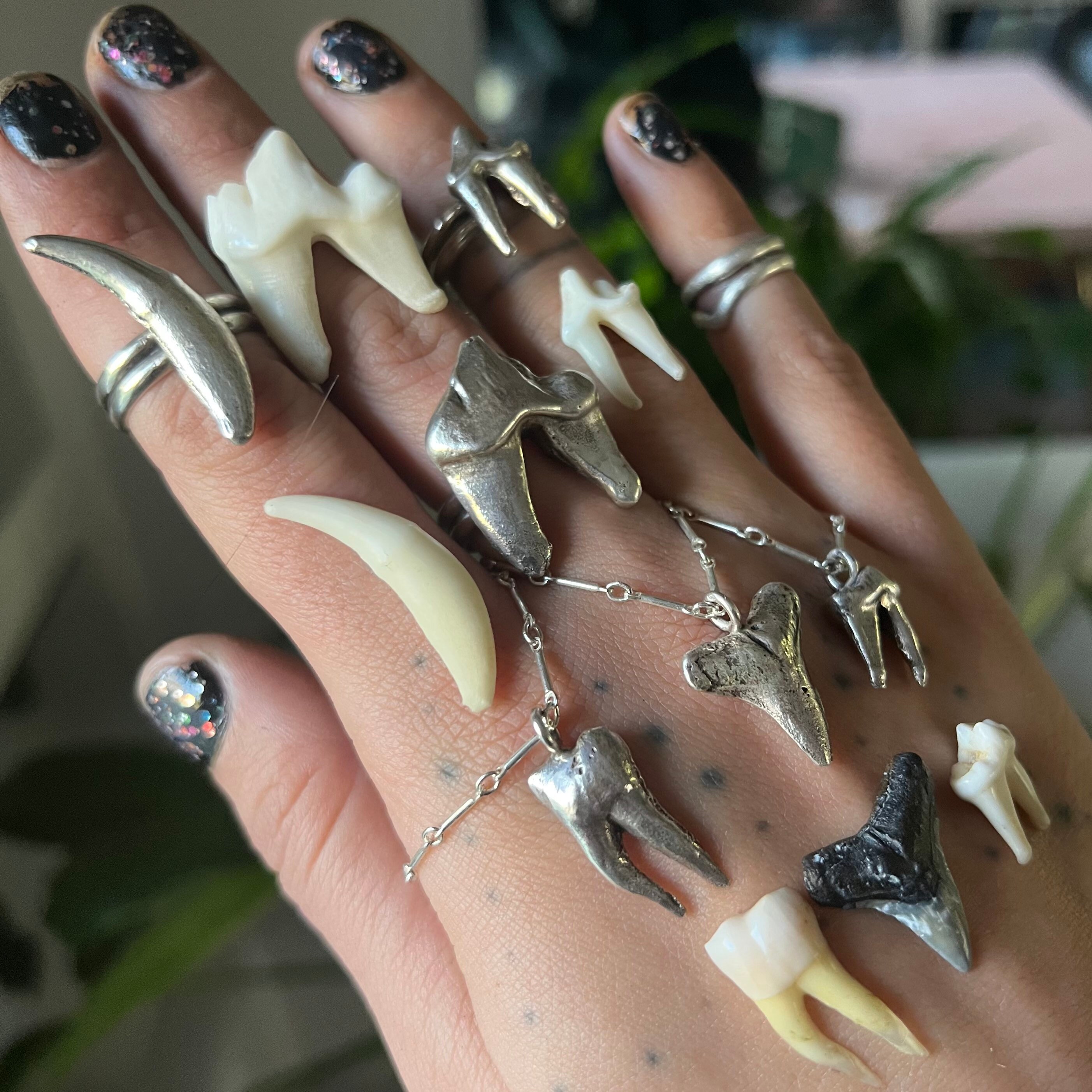 Sterling Silver Cast Tooth Ring or Necklace - Etsy