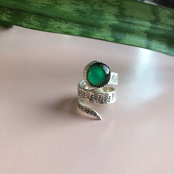 Snake Mood Ring Sterling Silver | Etsy