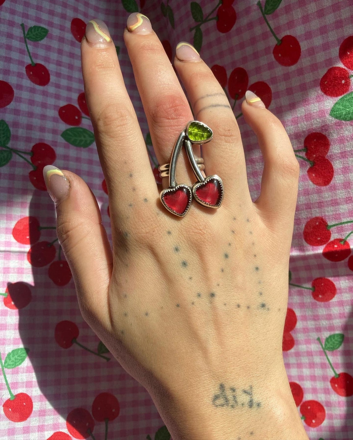 Cherry Hearts Ring Sterling Silver - Etsy