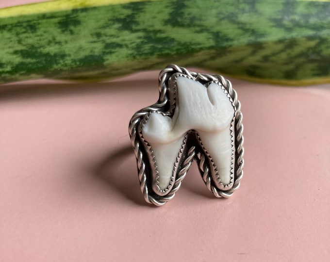 Sterling Silver Tooth Ring Solid .925 Dentist Molar Ring Custom Sizes ...