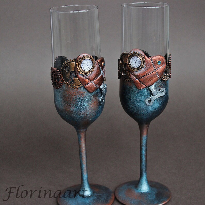 Steampunk vintage glasses Steampunk wedding glasses | Etsy