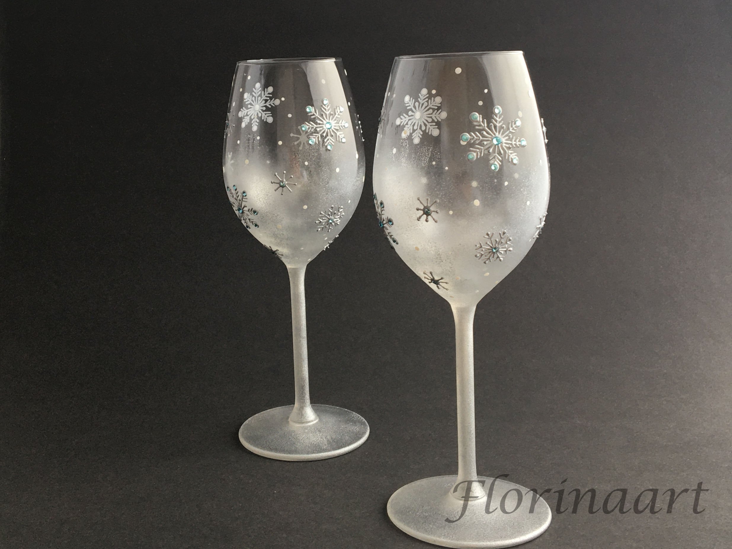 Snowflake Wine Glass, Winter Frosted Glasses, Christmas Gift Glasses ...