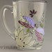 Dragonfly Tea Cup, Glass Mug, Irish Coffee Cup, Hand Painted Glass ...