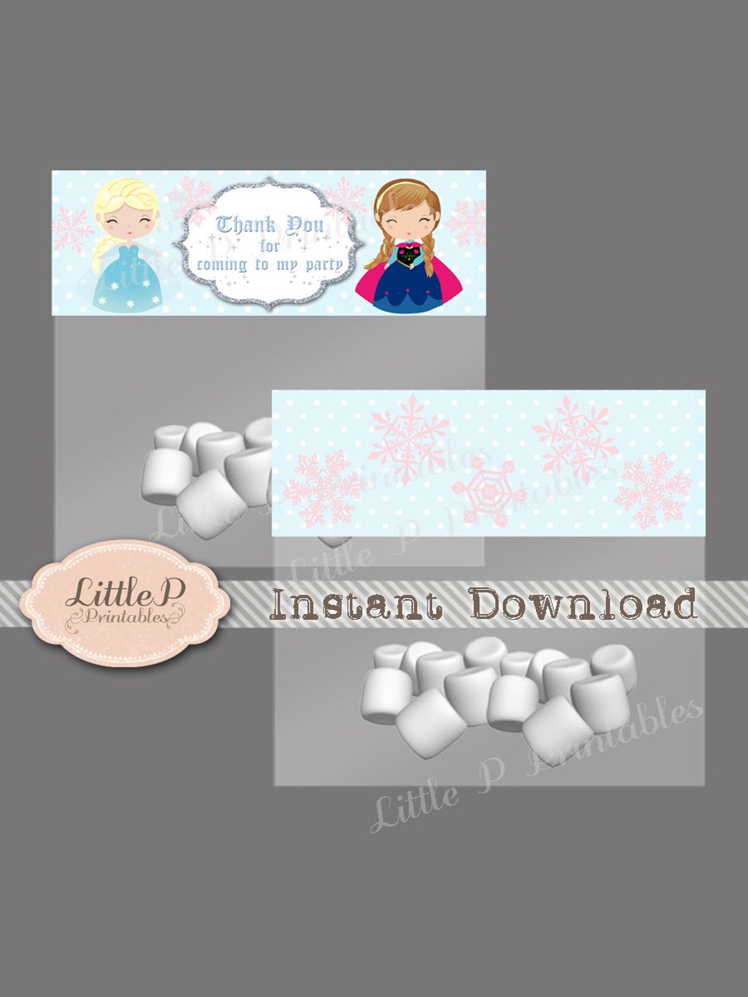 Frozen Treat Bag Topper. INSTANT DOWNLOAD. Frozen Favour Tag. Frozen ...