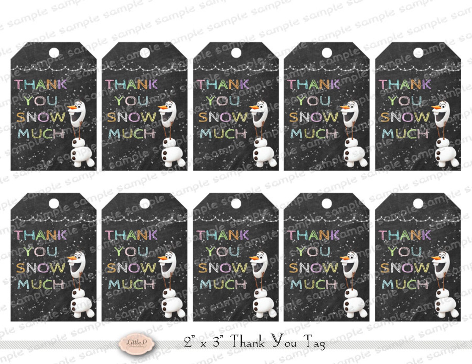 Frozen THANK YOU Tag. Frozen Favour Tag. Instant Download. - Etsy