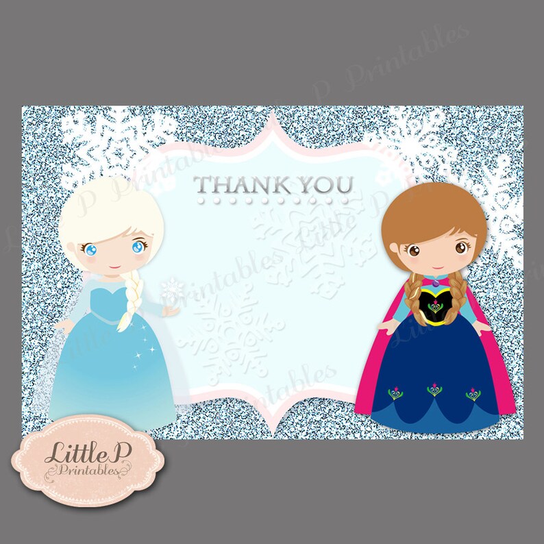 Frozen THANK YOU Card. Cute Elsa Thank You Card. Cute Anna - Etsy