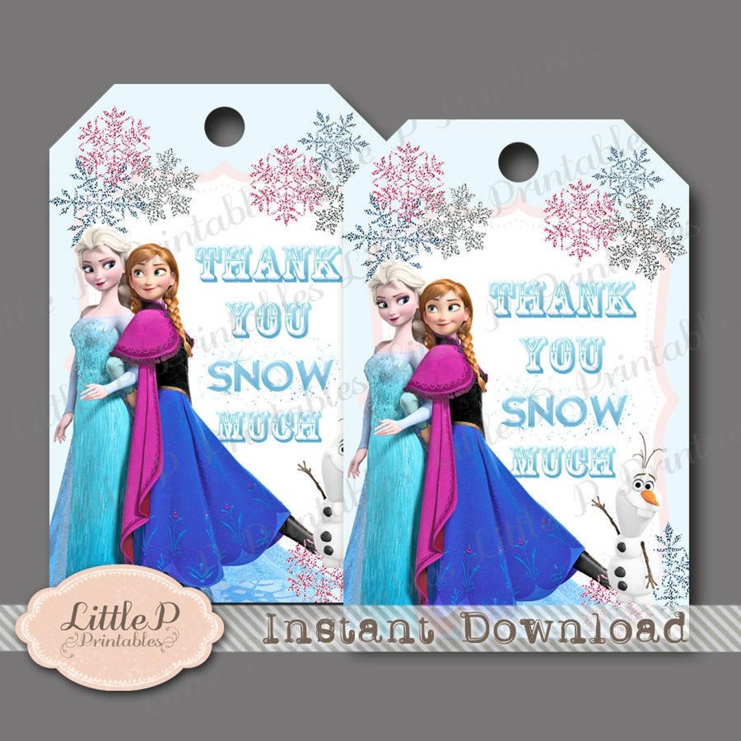 Frozen THANK YOU Tag. Frozen Favour Tag. Instant Download. Frozen Gift ...