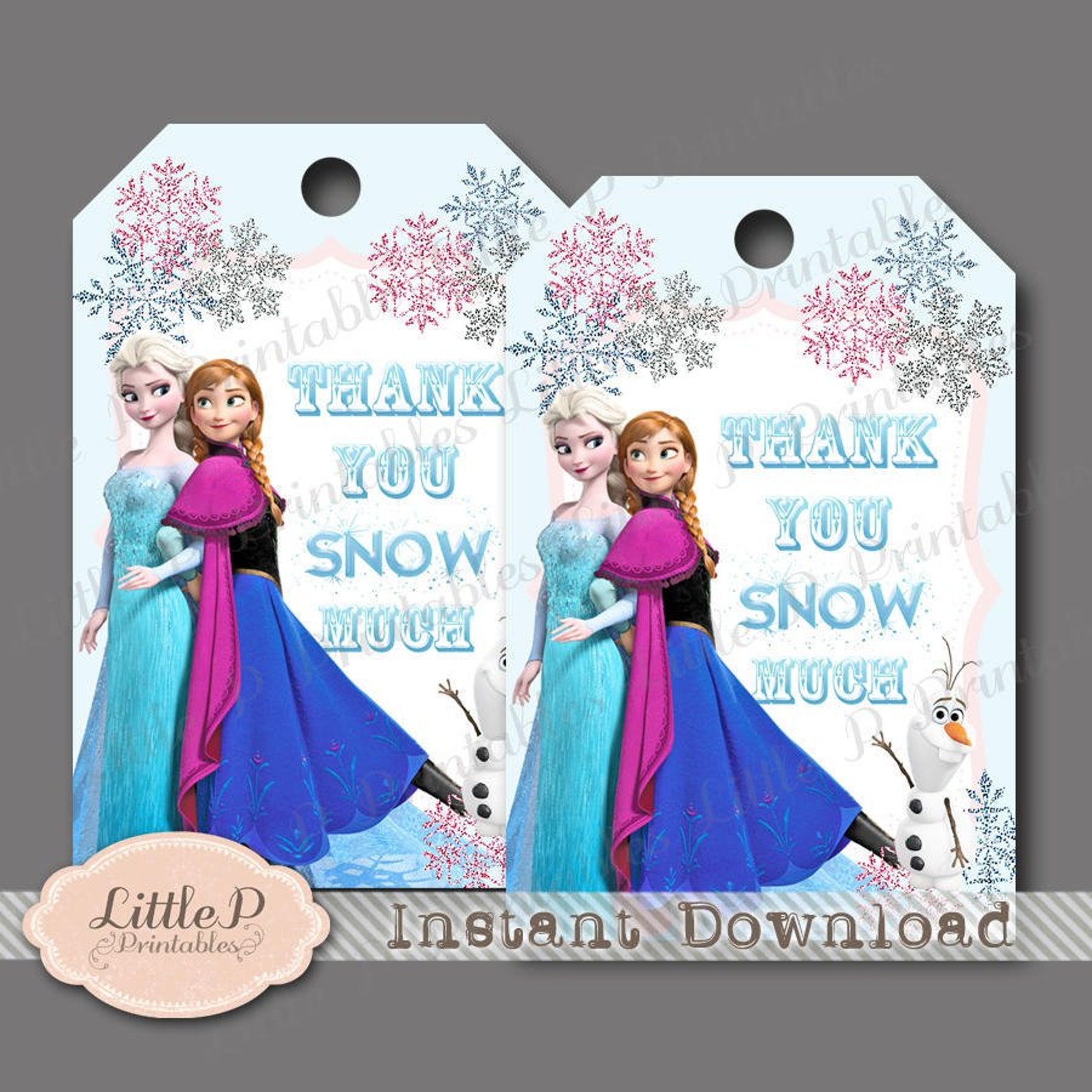 Frozen THANK YOU Tag. Frozen Favour Tag. Instant Download. Frozen Gift ...