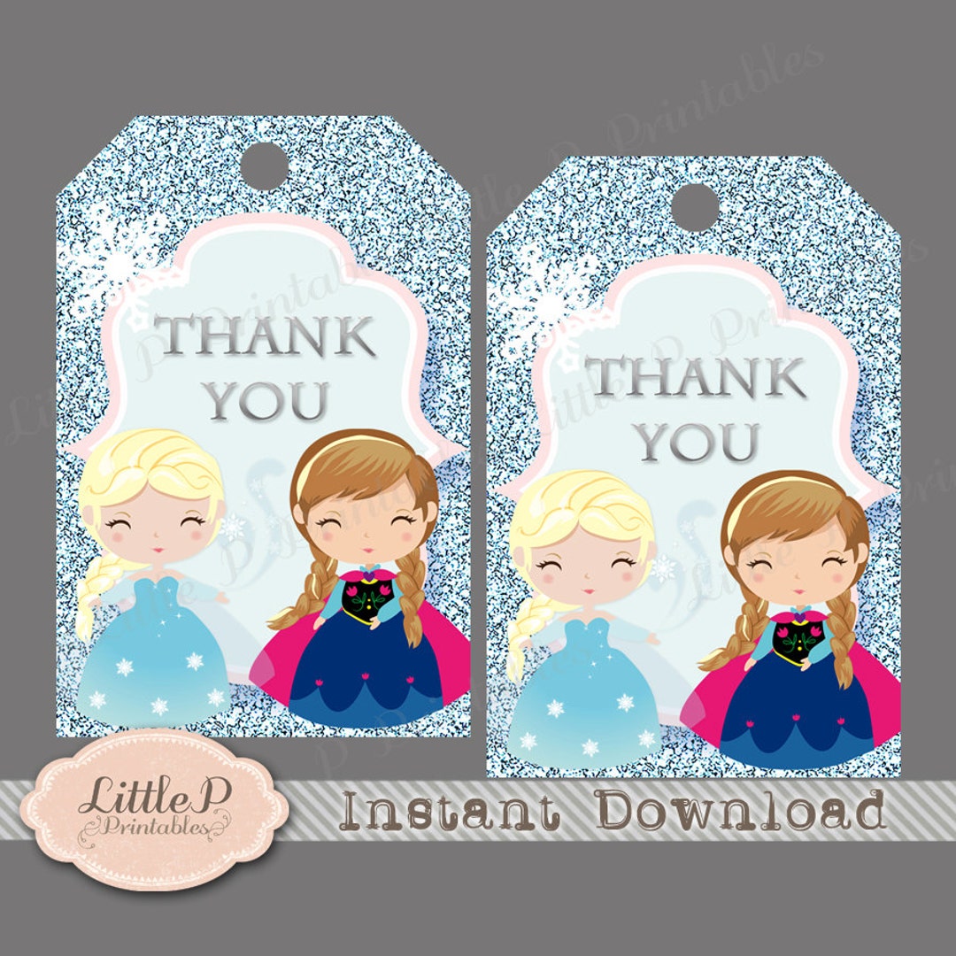 Frozen THANK YOU Tag. Frozen Favour Tag. Instant Download. - Etsy