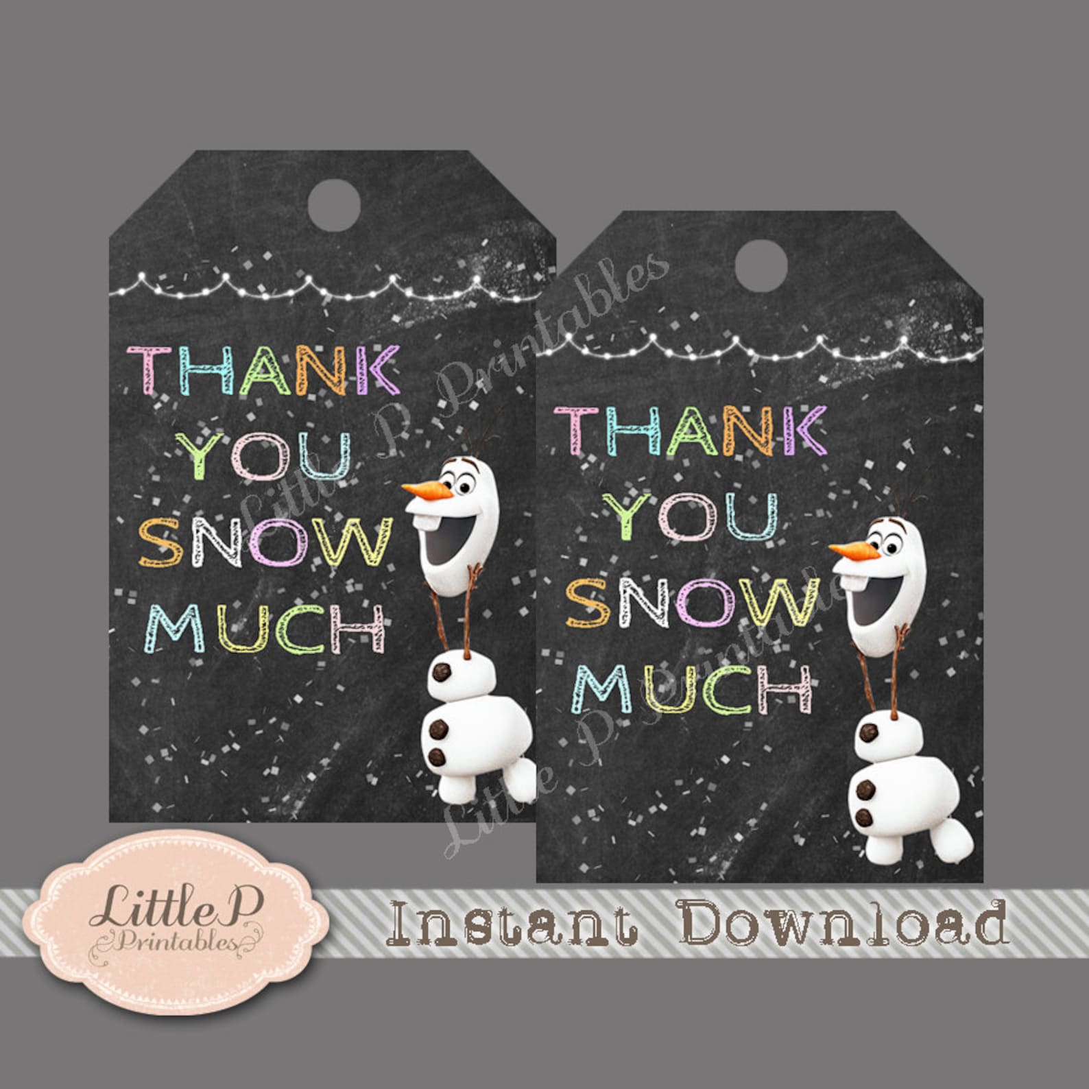 Frozen THANK YOU Tag. Frozen Favour Tag. Instant Download. - Etsy
