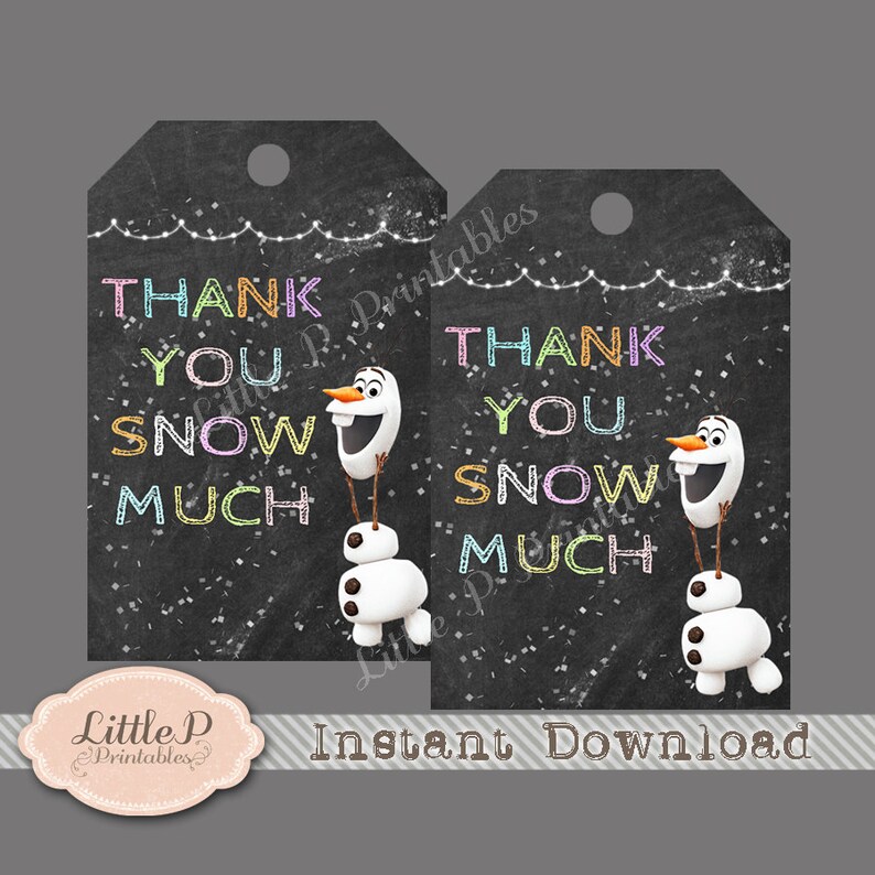 Frozen THANK YOU Tag. Frozen Favour Tag. Instant Download. - Etsy
