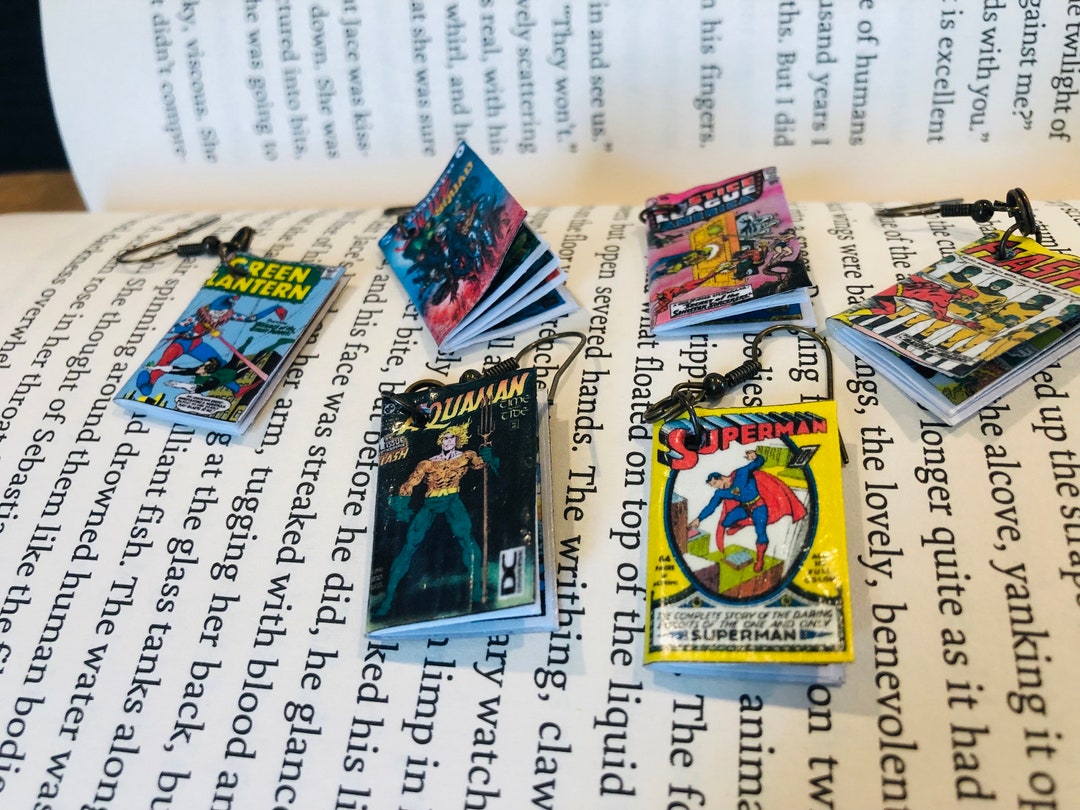DC Comics Comic Book Earrings, Superman Flash Aqua Man Suicide Squad ...
