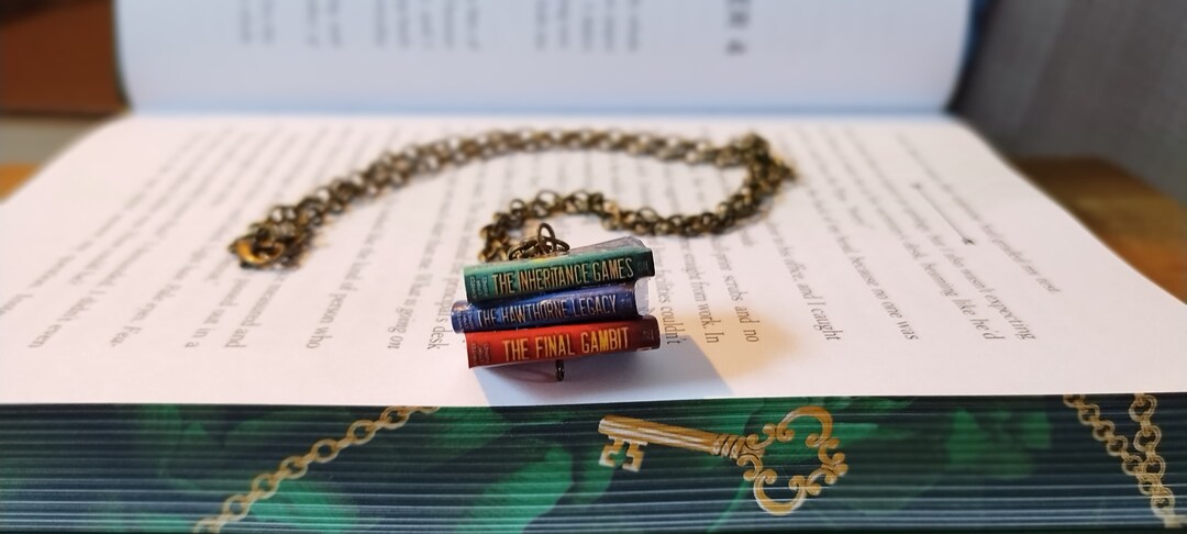 The Inheritance Games Inspired Mini Book Stack Necklace, Bookish Gift ...
