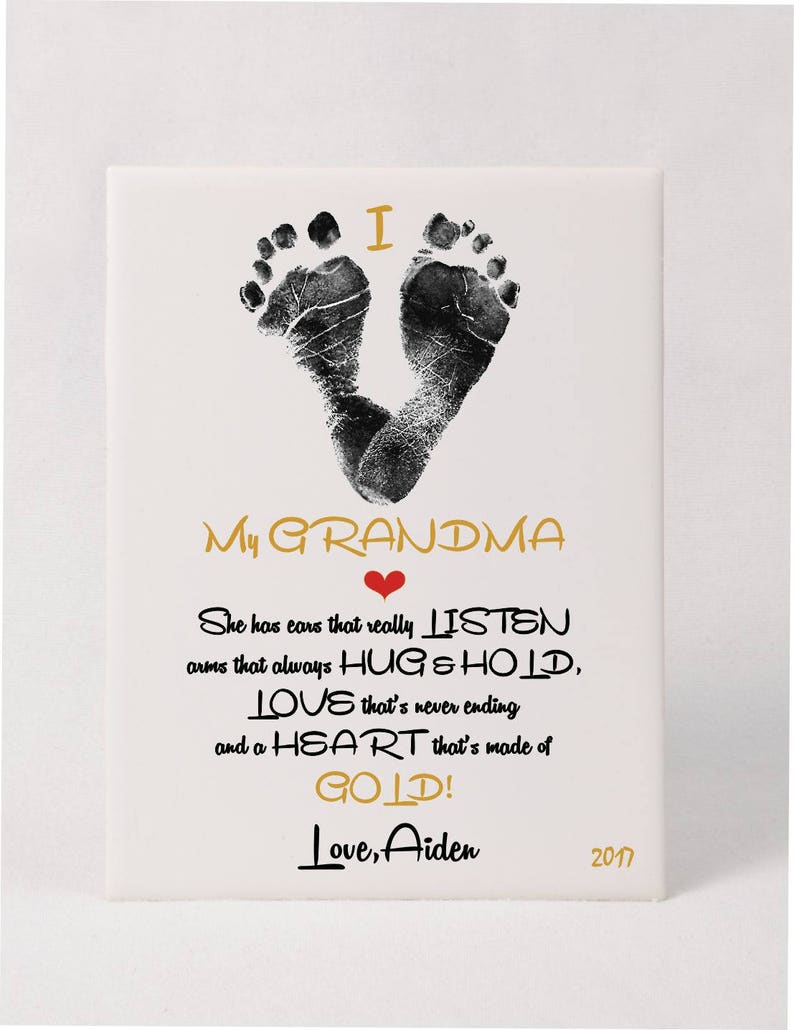 Toddler & Baby Footprint Art Plaque W/poem Using Child's - Etsy