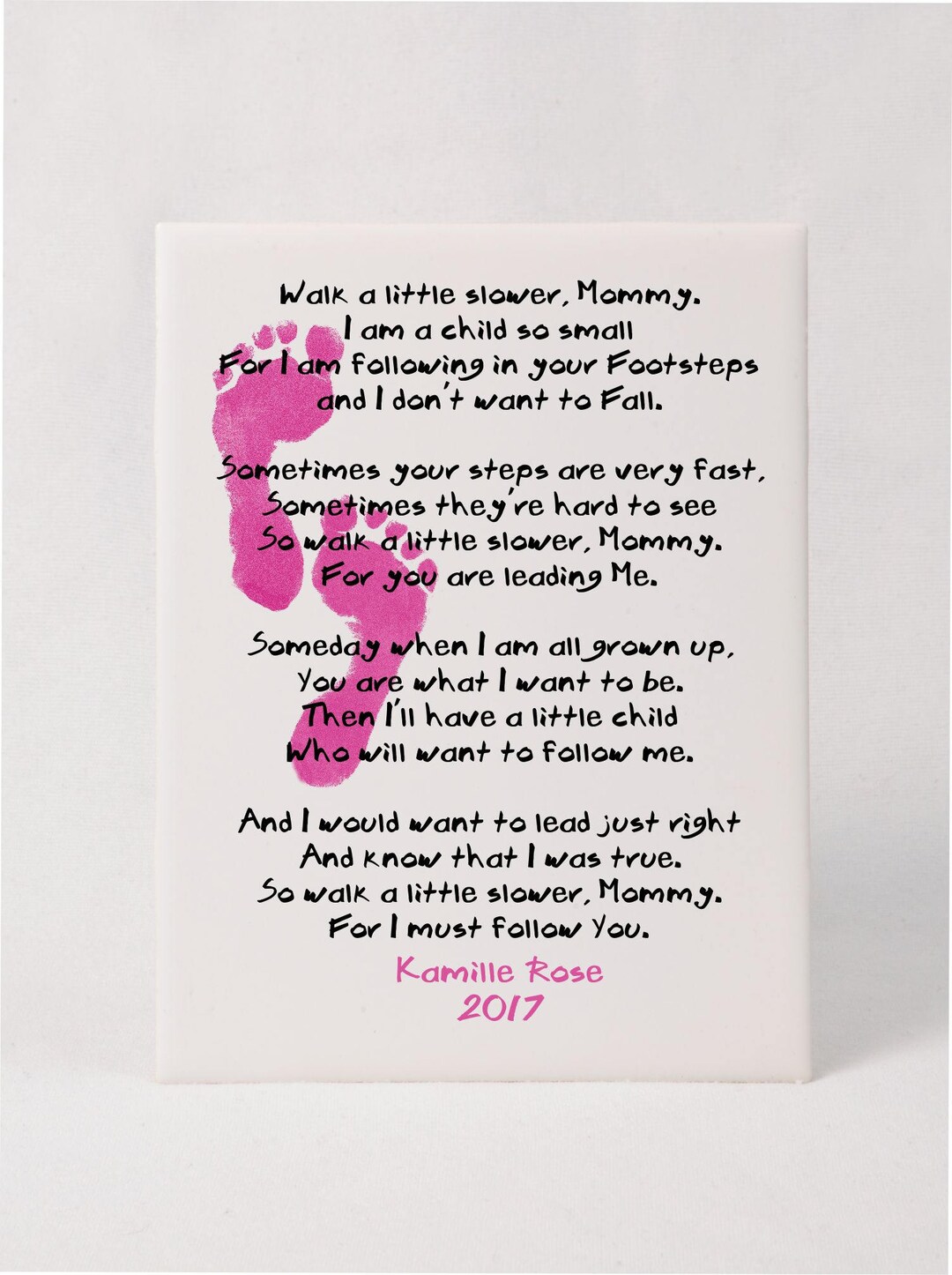 Toddler & Baby Footprint Art Plaque W/poem Using Child's - Etsy