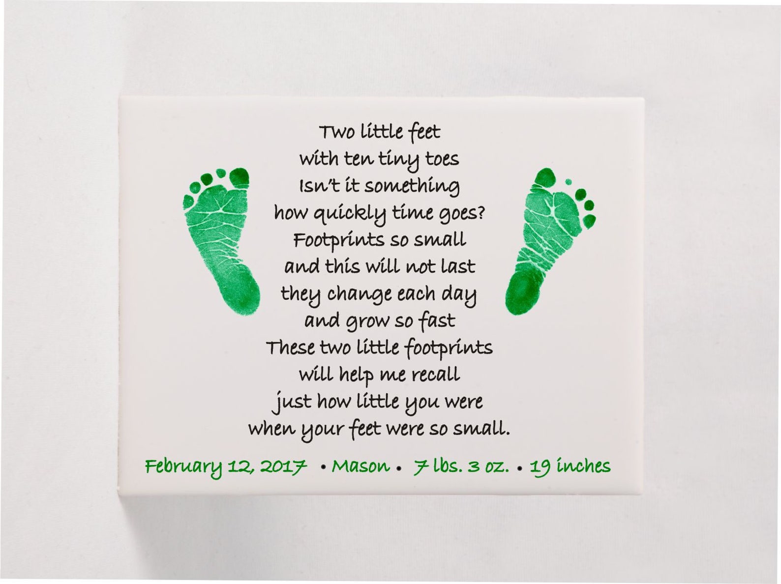 Toddler & Baby Footprint Art Plaque W/poem Using Child's - Etsy