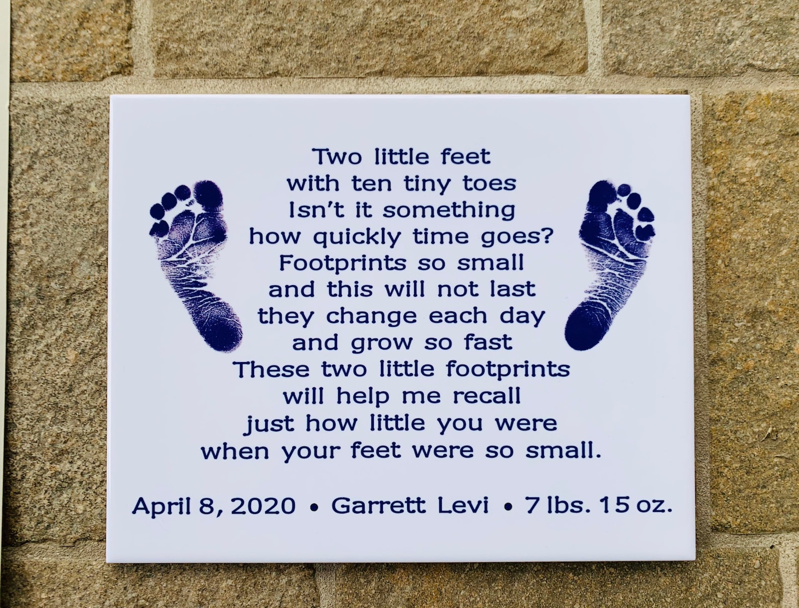 Toddler & Baby Footprint Art Plaque W/poem Using Child's - Etsy