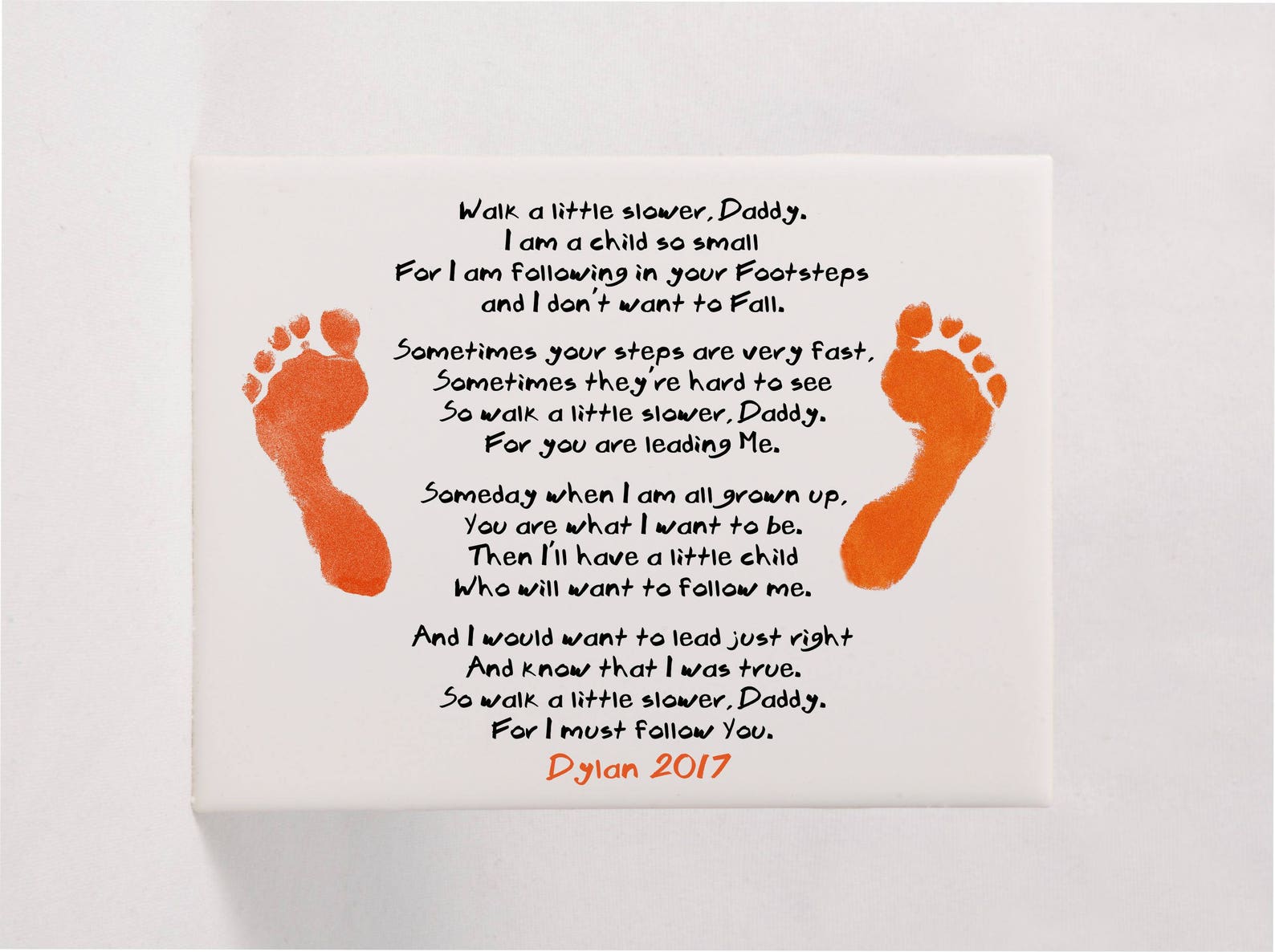 Toddler & Baby Footprint Art Plaque W/poem Using Child's - Etsy