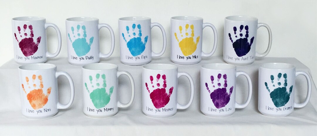 Personalized Baby Handprint Mug, Custom Keepsake Gift - Etsy