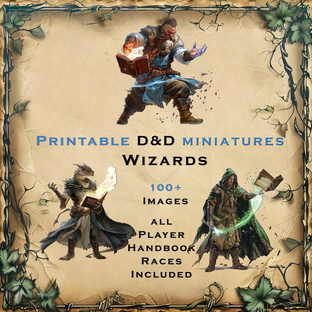 Wizard Class DND MINIATURE COLLECTION Printable Miniatures Dungeons and ...