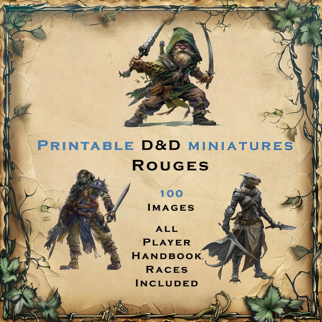 Rouge Class DND MINIATURE COLLECTION Printable Miniatures Dungeons and ...