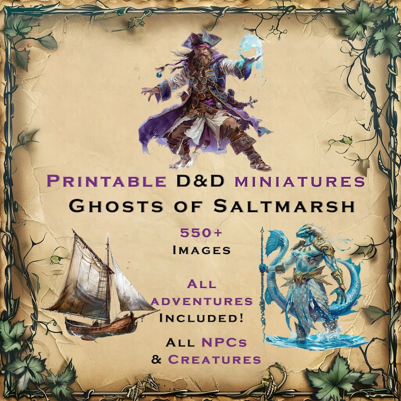 Ghosts of Saltmarsh DND MINIATURE and ARTWORK Collection - Printable ...