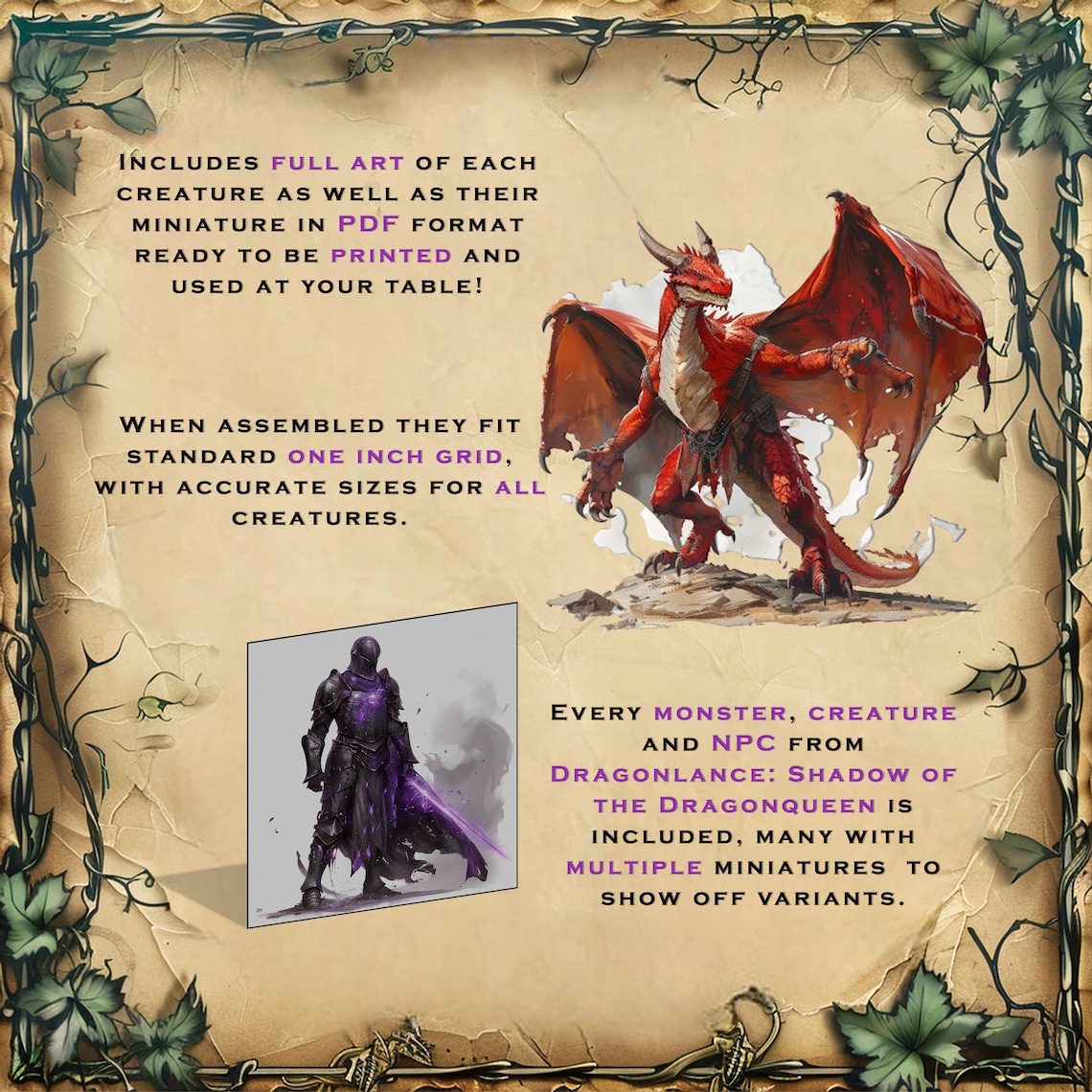 Printable Dungeons and Dragons Miniatures Dragonlance: Shadow of the ...