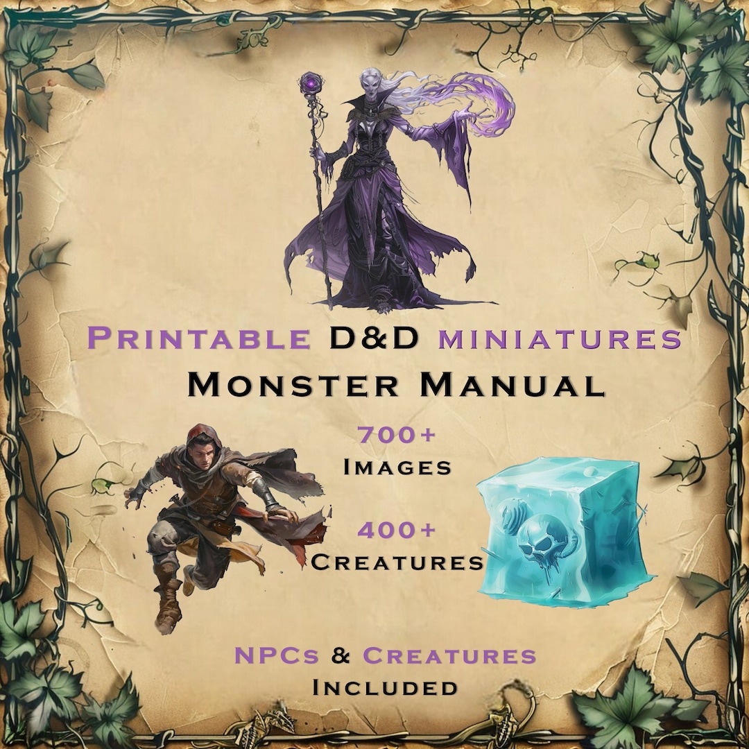 Monster Manual DND TOKEN COLLECTION - Printable Miniatures Dungeons and ...