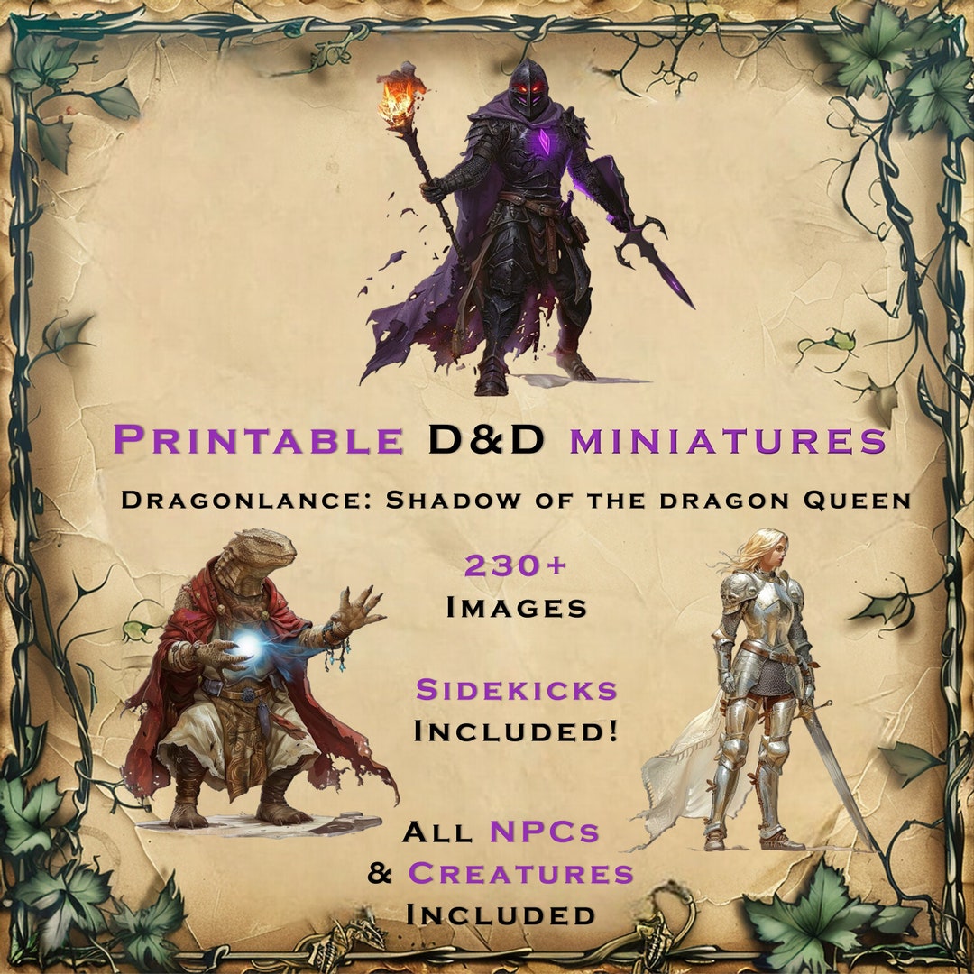 Printable Dungeons and Dragons Miniatures Dragonlance: Shadow of the ...