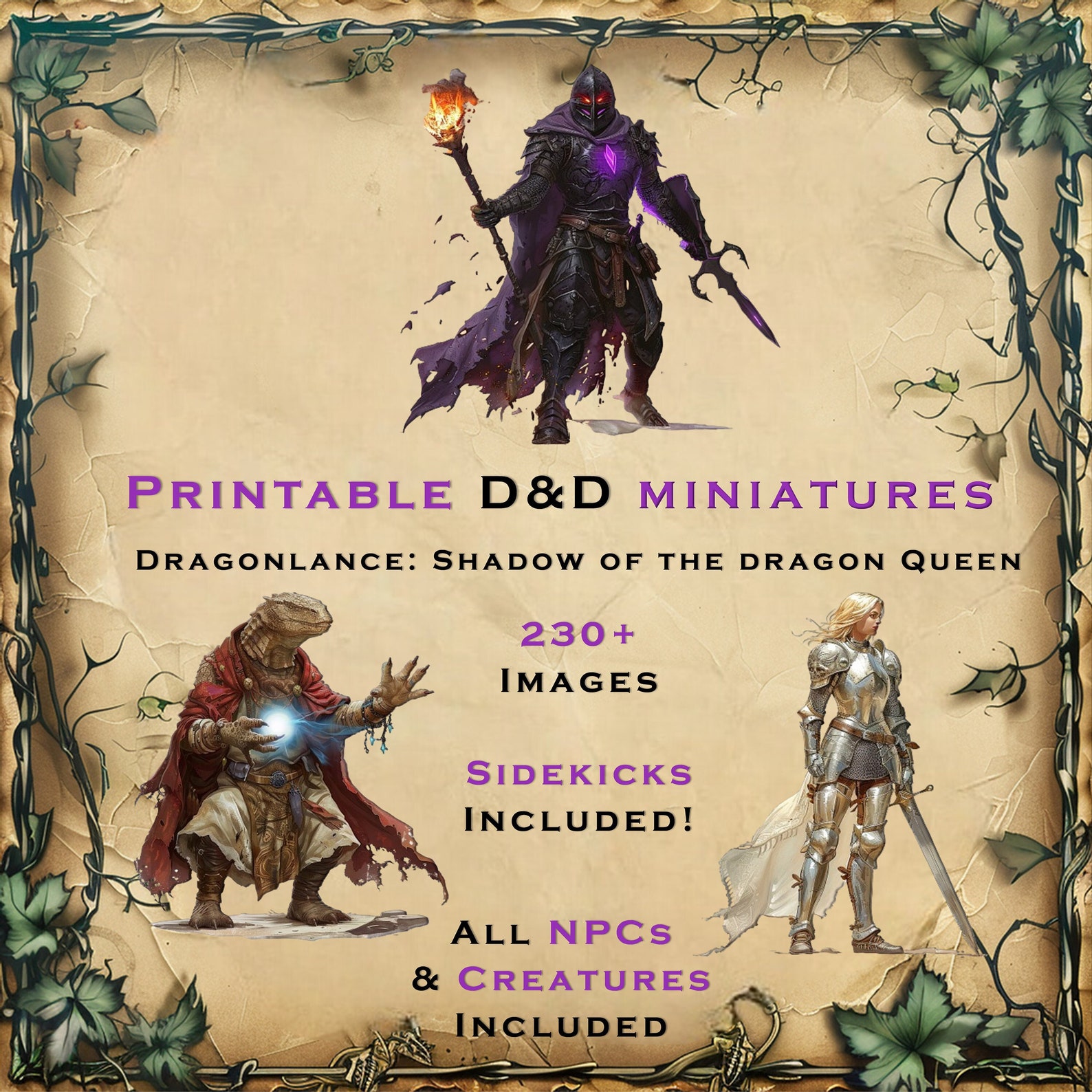 Printable Dungeons and Dragons Miniatures Dragonlance: Shadow of the ...