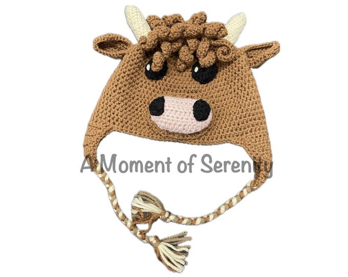 Highland Cow Crochet Hat Pattern | Cow Beanie Pattern | Highland Coo ...
